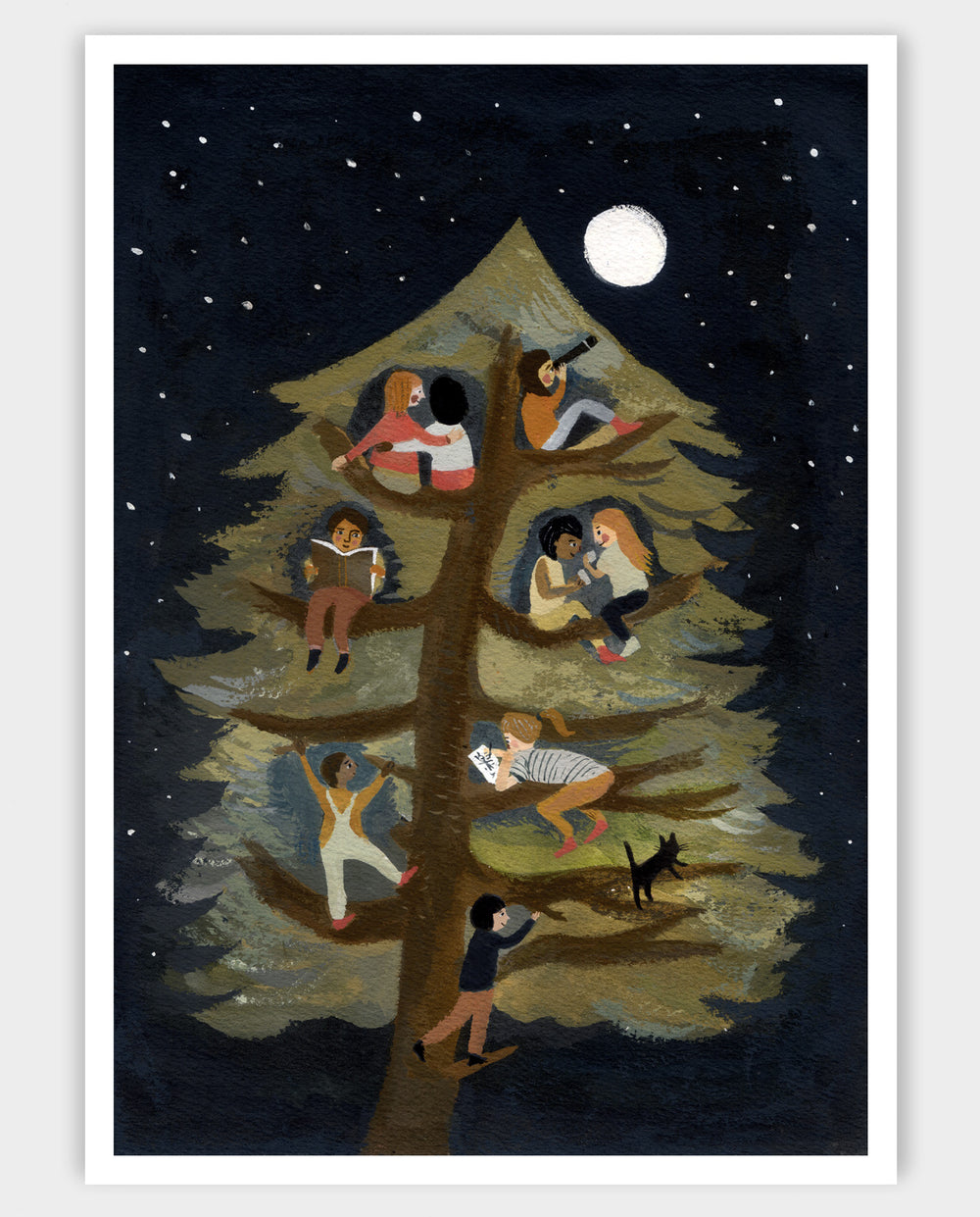 Friends in a Tree A4 or A5 print